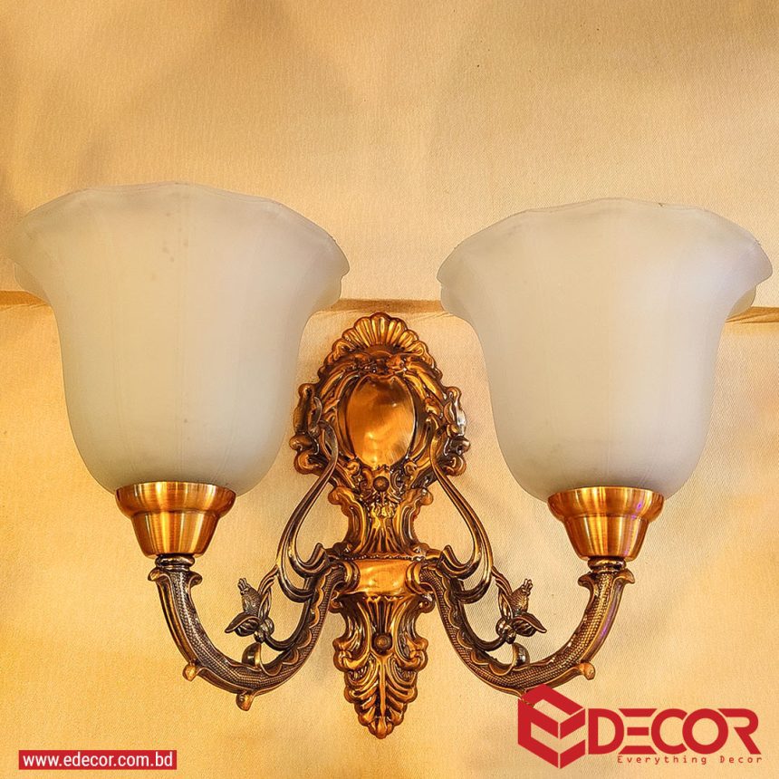 Antique Two-Light Wall Bracket Light, White - eDecor